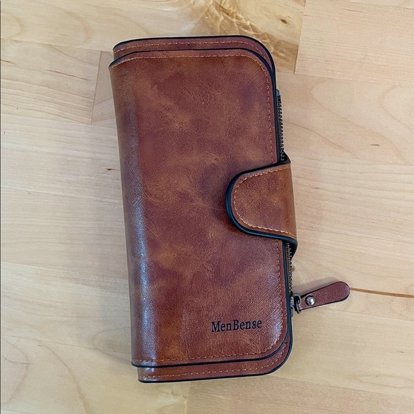 Bags | Menbense Brown Leather Wallet | Poshmark